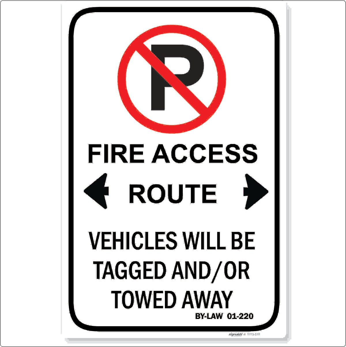 Fire Access Route Sign- Hamilton By-Law — Signaids